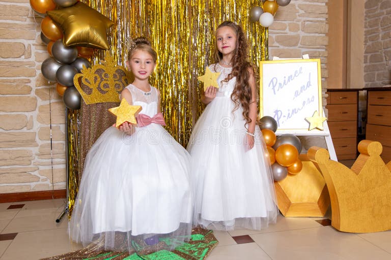 Two Charming Princesses at Festive Event Stock Photo - Image of ...