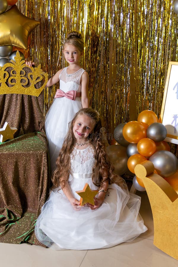 Two Charming Princesses at a Festive Event Stock Photo - Image of ...