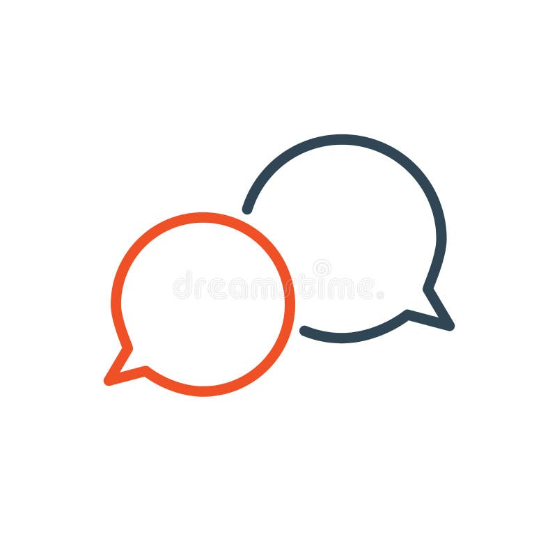 Two Chat Bubbles Linear Icon. Communication Message Symbol. Stock ...