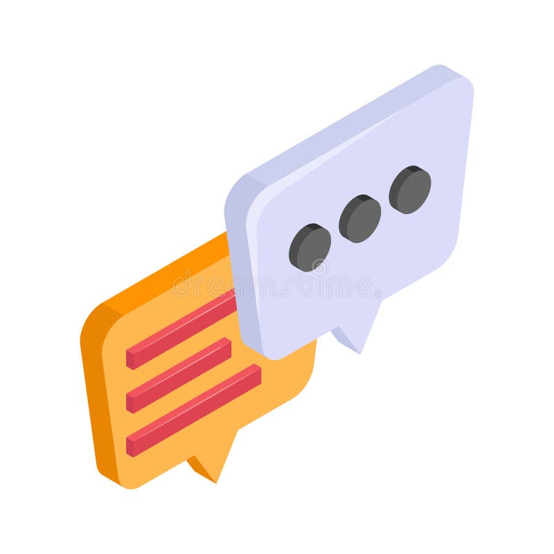 Two Chat Bubbles Representing Messaging or Conversation Exchange Stock ...