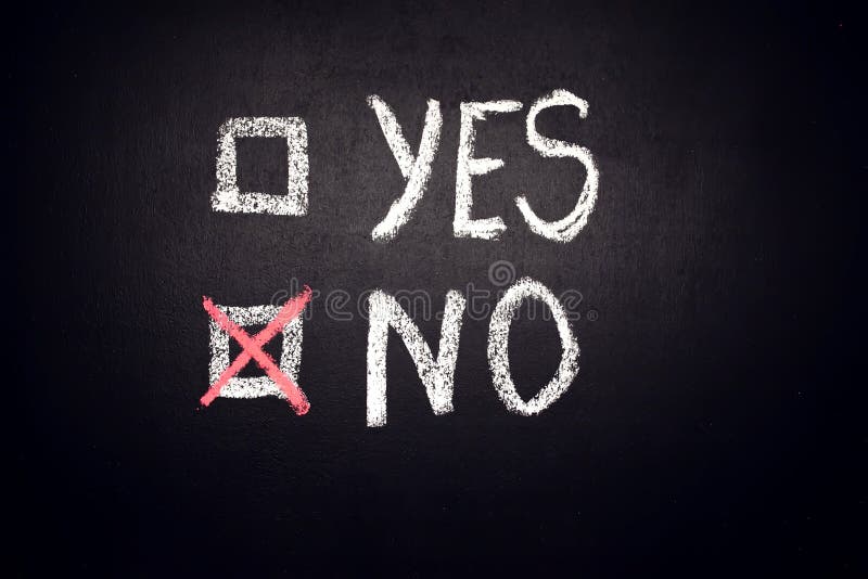 Two Checkboxes with Words Yes and No with Check Mark Near No on ...