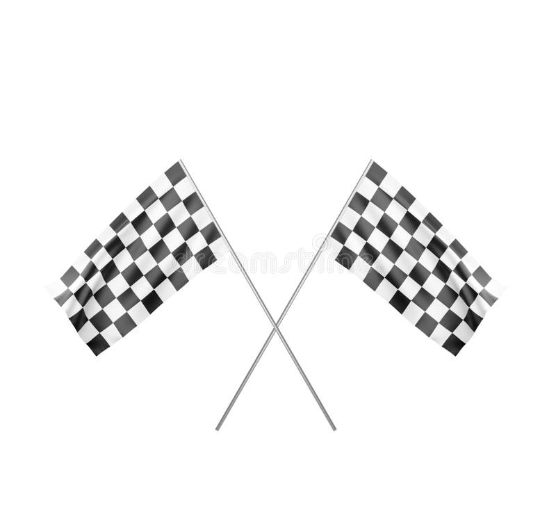 Two Checker Flags Crossed stock illustration. Illustration of victory ...