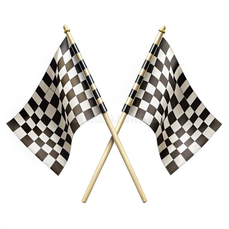 Two checkered finish flags stock illustration. Illustration of victory ...