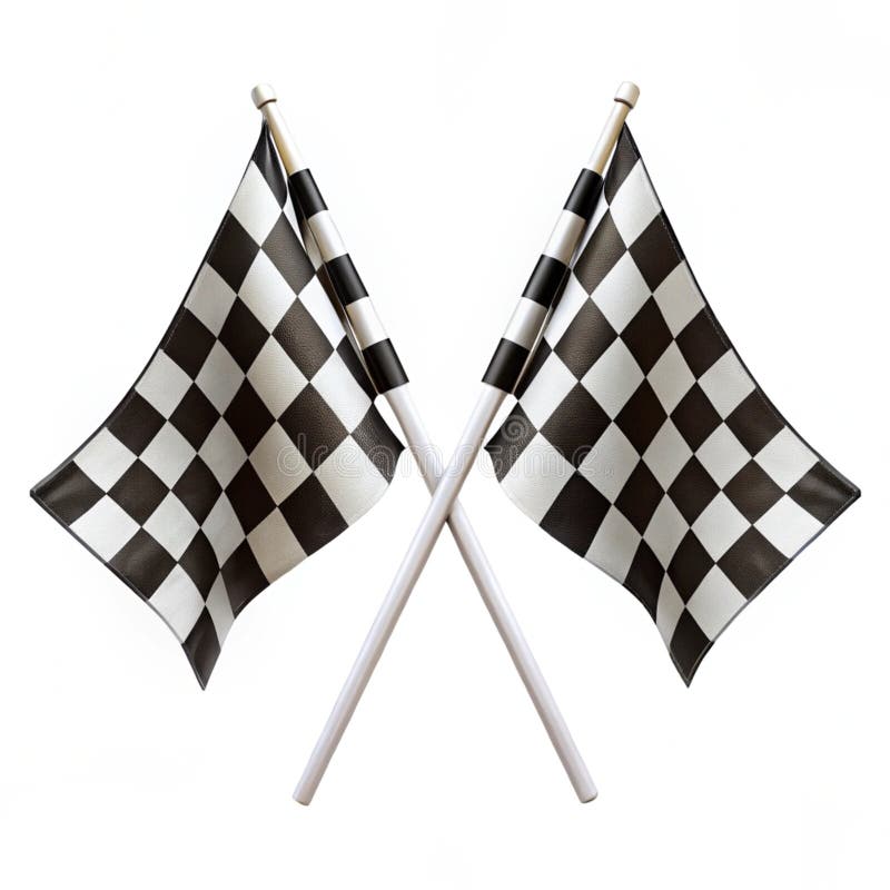 Two Checkered Finish Flags Isolated Stock Illustration - Illustration ...