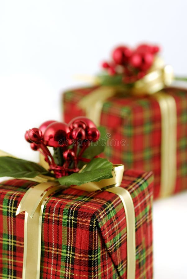 Two Checkered Gift Boxes Picture. Image: 5634896