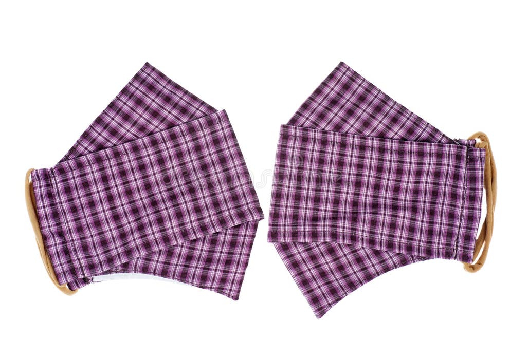 Two Checkered Handmade Mask Isolated on a White Stock Photo - Image of ...