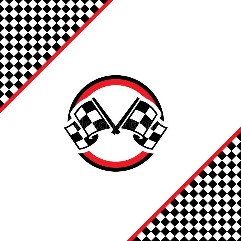 Two Checkered Racing Linear Diagonal Stock Vector - Illustration of ...