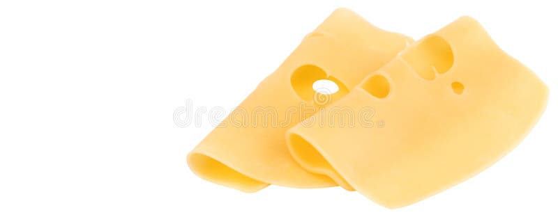 Two Cheese Slices Isolated on White Background Stock Image - Image of ...