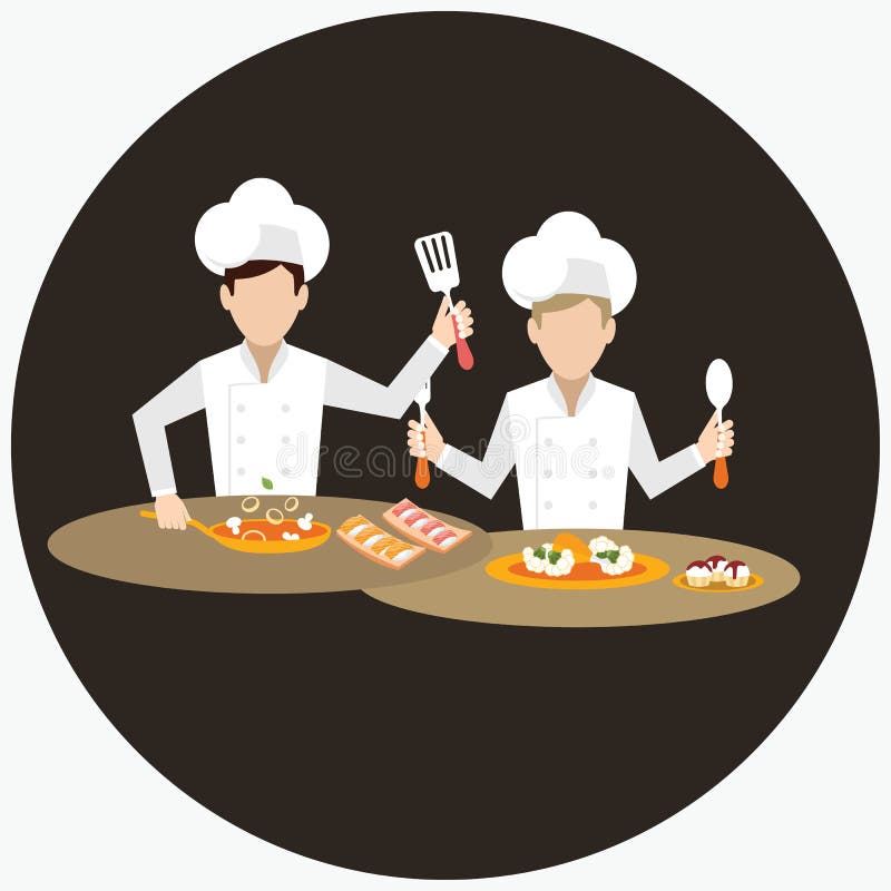 Two Chefs Cook Kitchen Stock Illustrations – 132 Two Chefs Cook Kitchen ...