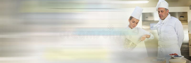 Two Chefs Cooking in a Kitchen, Restaurant Kitchen and Food Industry ...