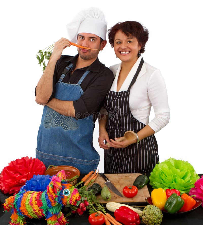 Two Chefs Preparing for a Celebration Stock Image - Image of hispanic ...