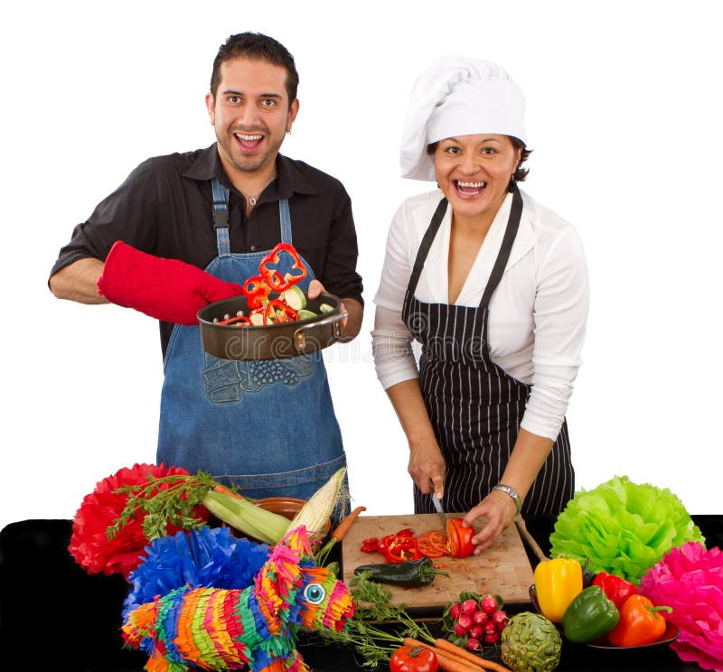 Two Chefs Preparing for a Mexican Celebration Stock Image - Image of ...