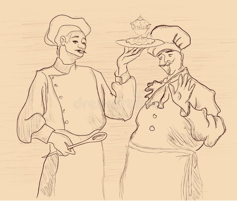 Two Chefs stock vector. Illustration of baker, spoon - 48156094