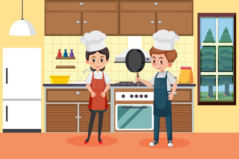 Two Chefs Cook Kitchen Stock Illustrations – 132 Two Chefs Cook Kitchen ...