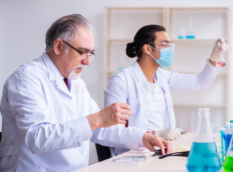 Two Chemists Working in the Lab Stock Photo - Image of examining ...