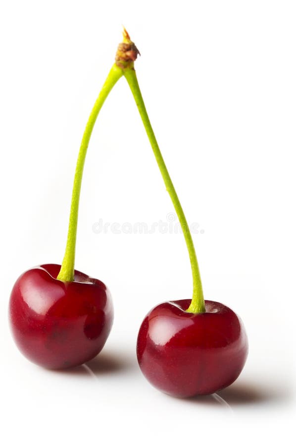 Two cherries stock image. Image of healthy, food, pair - 10765349