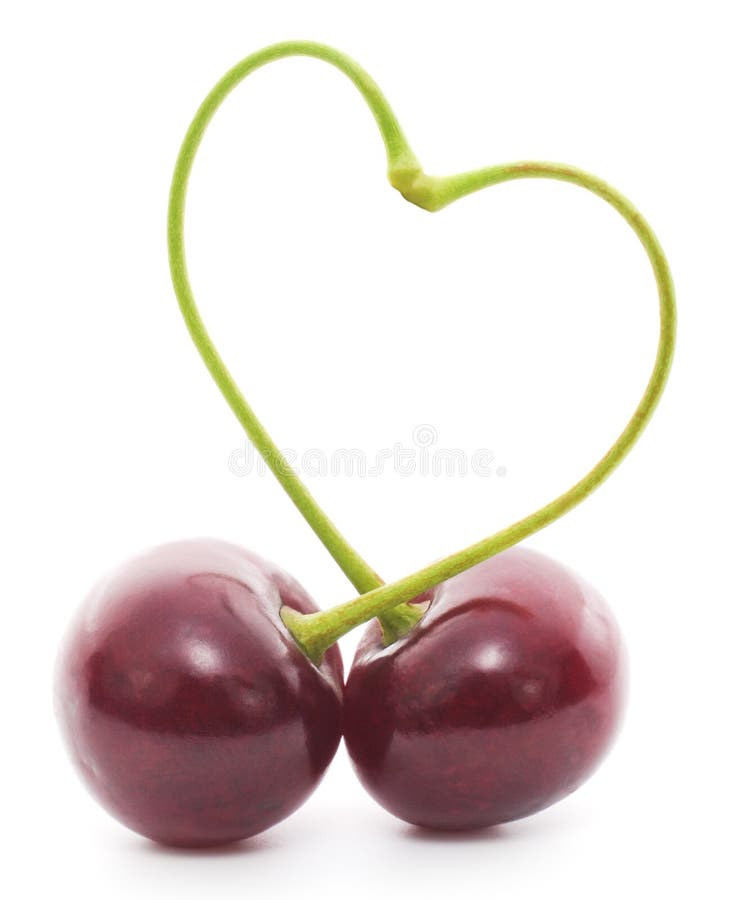 Two Cherries stock image. Image of shaped, berry, cherries - 49753233