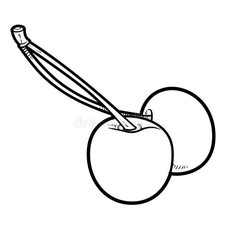 Single Cherry Coloring Page