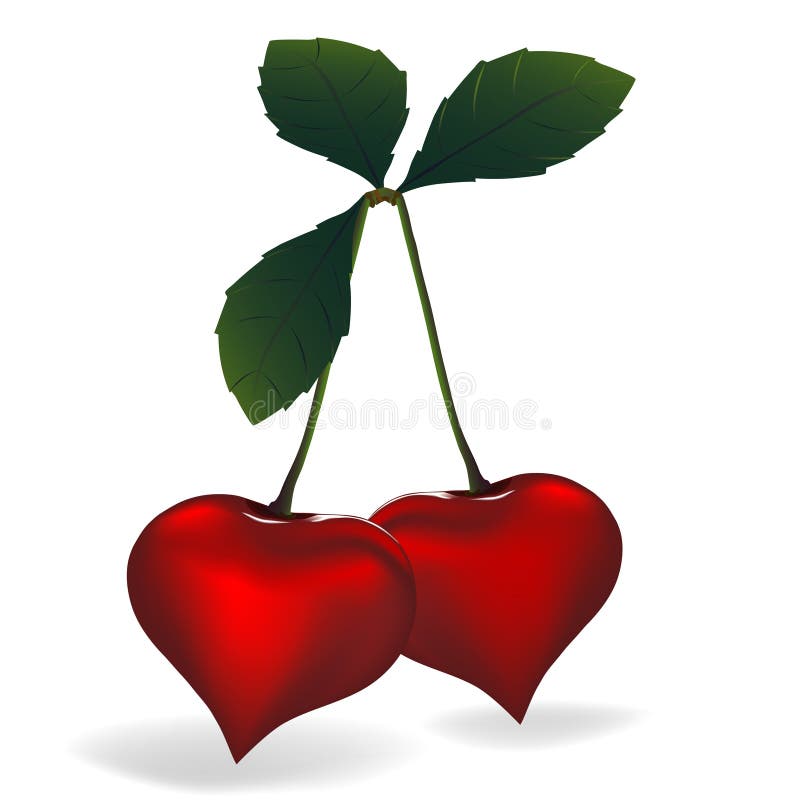 Cherry love stock vector. Illustration of juice, card - 8377039