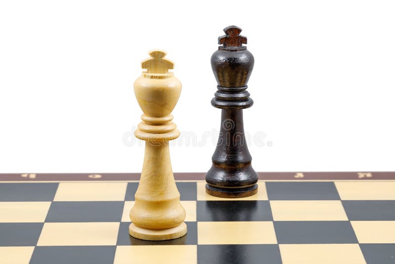 Two Chess Kings Stand Next To Each Other on a Chessboard. Close-up. the ...
