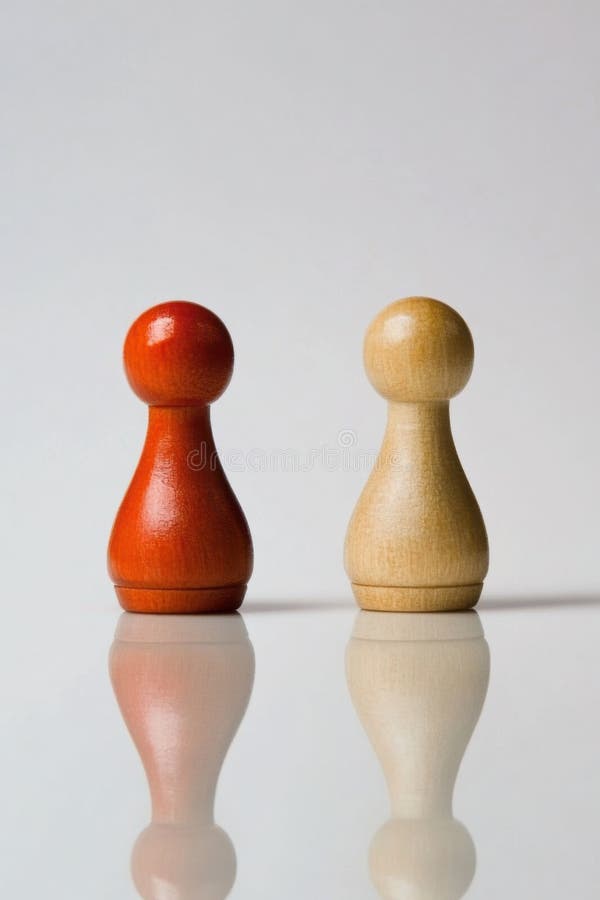 Two Chess Pawns in Contrasting Colors Symbolizing Conflict Resolution ...