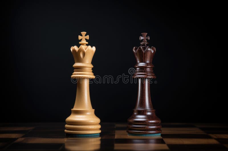 Two Chess Pieces Side by Side Stock Photo - Image of strategy, black ...