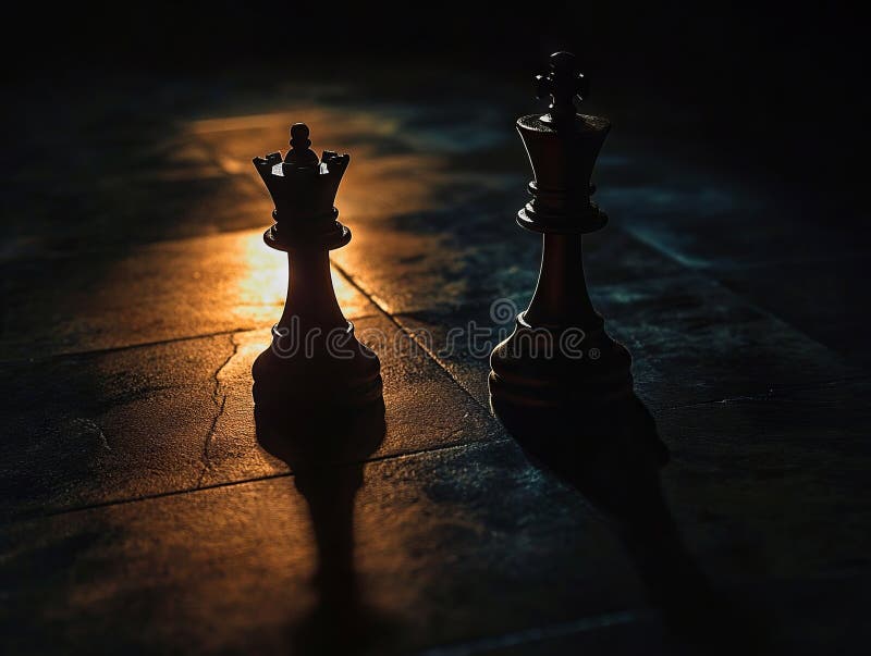 Two Chess Pieces are Standing on a Chess Board Stock Image - Image of ...