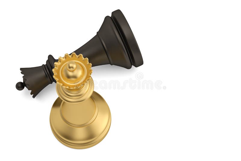 Two Chess Queens Isolated on White Background, 3D Render. 3D ...