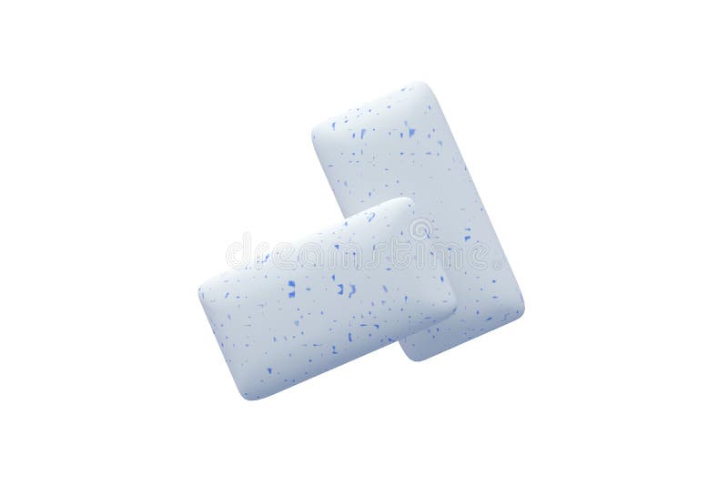 Two Chewing Gums Isolated On White Background Mint Bubble Gums Stock
