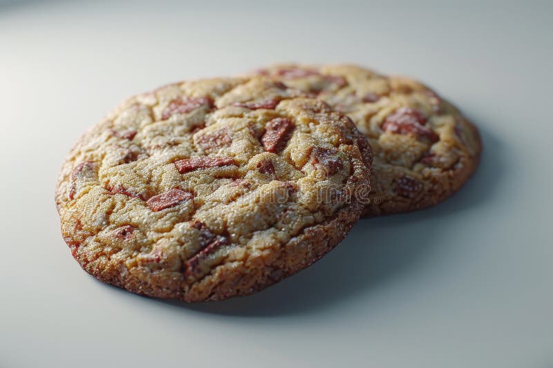 Two Chewy Oatmeal Cookies on a Soft Focus Background with a Rustic Feel ...