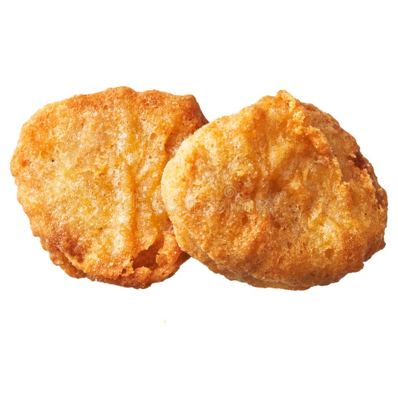 Two Chicken Nuggets Isolated on a White Background Stock Image - Image ...