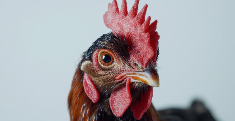 Two Chickens are Standing Closely Together, Directly Facing the Camera ...