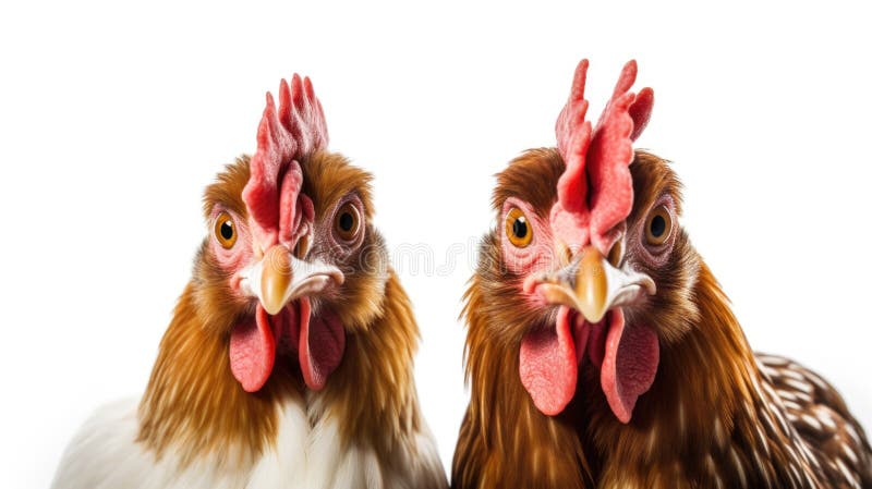 Two Chickens Standing Side by Side. Perfect for Farm or Animal-related ...