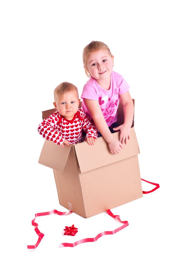 Child with gift box. stock image. Image of beautiful - 23612997