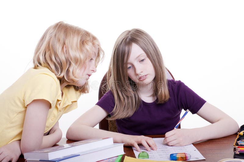 Two children stock photo. Image of private, help, school - 19324478