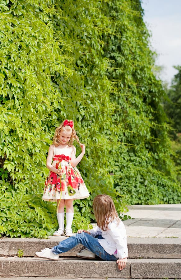 Two children stock image. Image of tenderness, appointment - 20253369