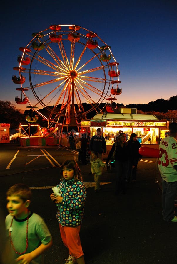 Two Children Enjoy a Night at the State Fair Editorial Photography ...