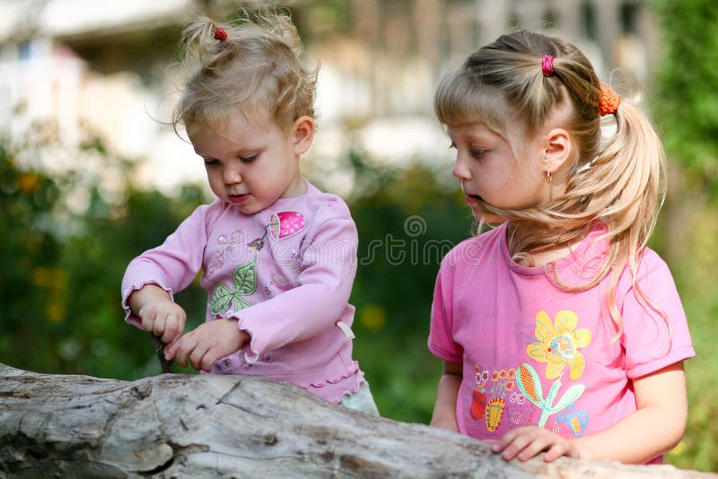 Two Children Outdoors Picture. Image: 6401033