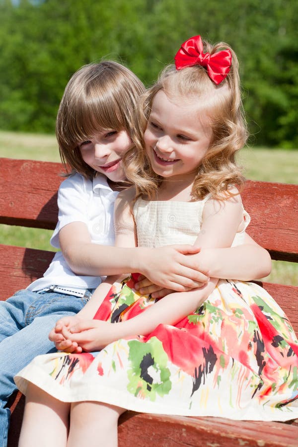 Two children in park stock image. Image of preschool - 20710747