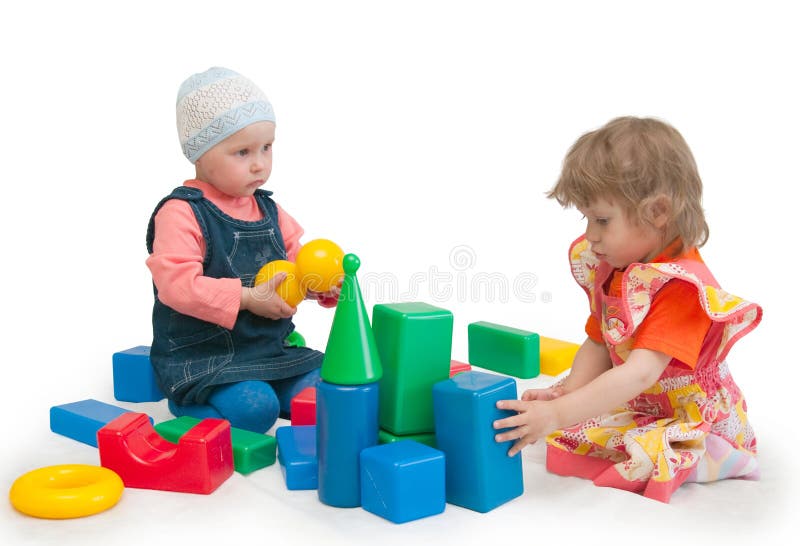 Two kids blocks stock photo. Image of child, caucasian - 16848118