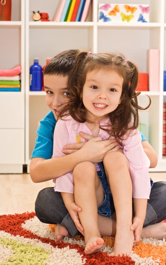 Two children playing stock image. Image of child, little - 14192275