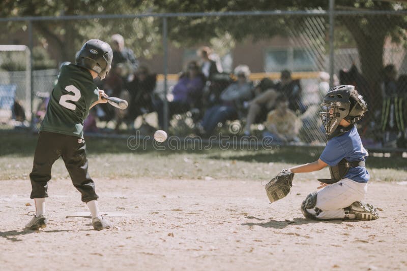 Two Children Playing Baseball Picture. Image: 110796410