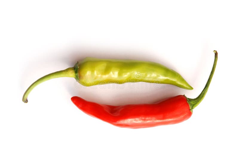 Two chilli peppers stock image. Image of white, spice - 6224879