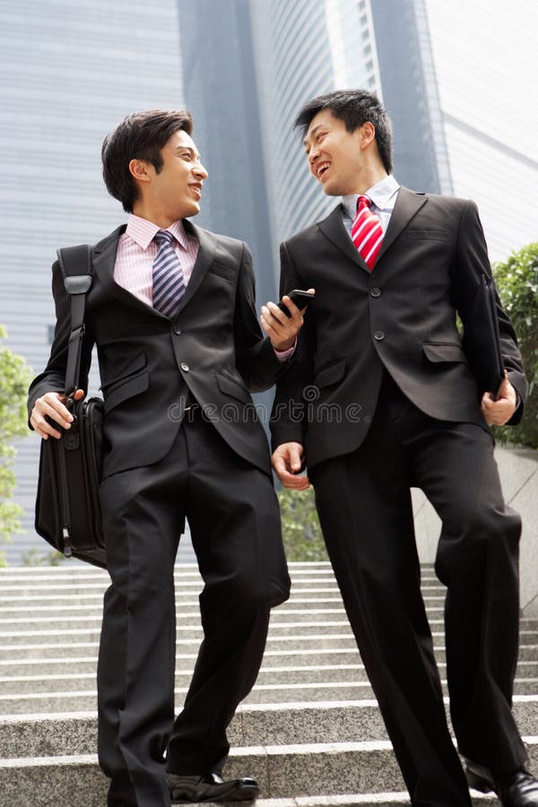 Two Chinese Businessmen Having Discussion Stock Image - Image of happy ...