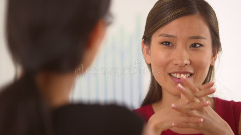 Two Chinese Businesswomen Talking Stock Footage - Video of talking ...