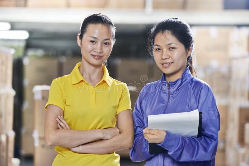 Female Chinese Worker in Factory Stock Photo - Image of manufacture ...