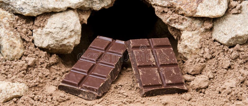 Two Chocolate Bars in a Cave. Stock Illustration - Illustration of ...