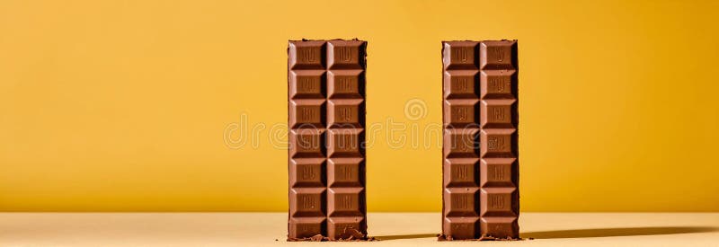 Two Chocolate Bars Against an Orange Background Stock Illustration ...