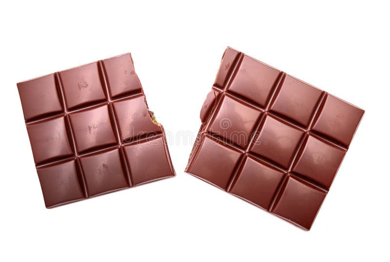 Two Chocolate Bars on White Background Stock Image - Image of closeup ...