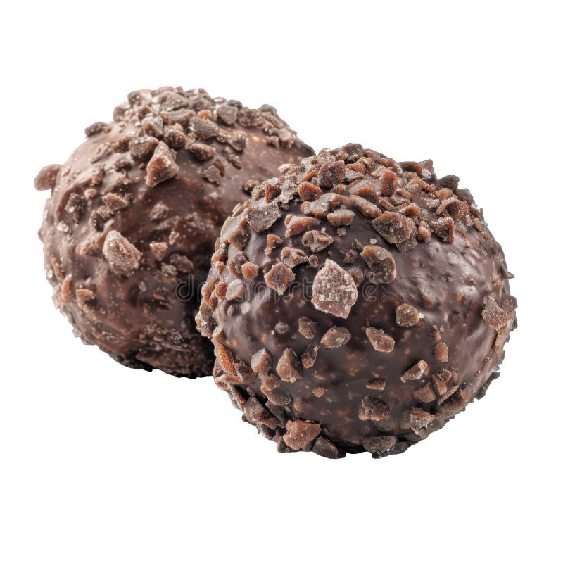 Two Chocolate-Covered Treats Topped with Crunchy Bits Stock Photo ...